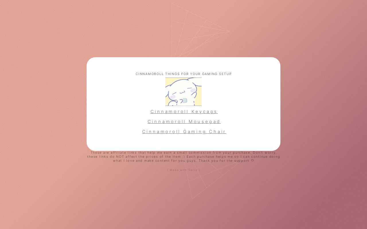 Cinnamoroll Gaming Setup